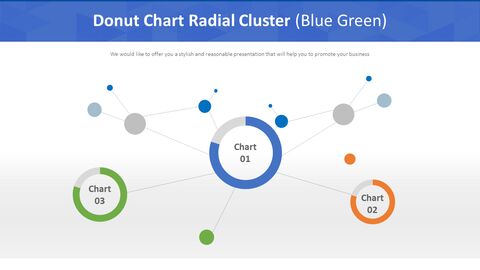 Donut Chart Radial Cluster (Blue Green)