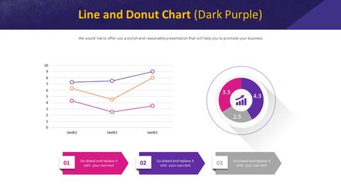 Line and Donut Chart (Dark Purple)