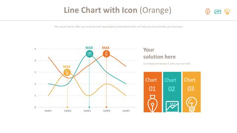 Line Chart with Icon (Orange)