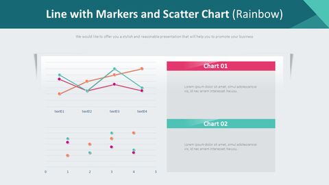 Line with Markers and Scatter Chart (Rainbow)
