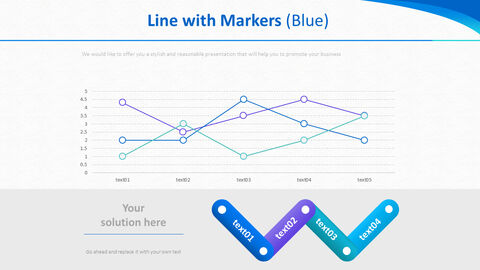 Line With Markers Blue Chart