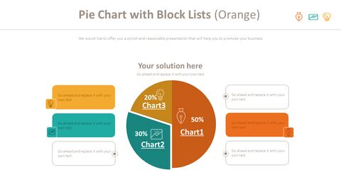 Pie Chart with Block Lists (Orange)