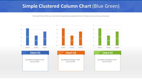 Simple Clustered Column Chart (Blue Green)