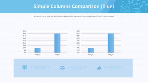 Simple Columns Comparison (Blue)|Chart