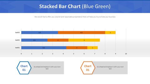 Stacked Bar Chart (Blue Green)
