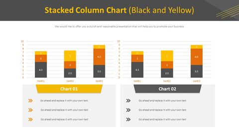 Stacked Column Chart (Black and Yellow)
