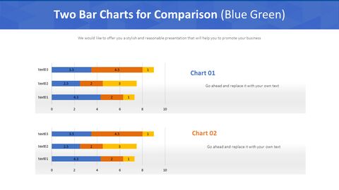 Two Bar Charts for Comparison (Blue Green)