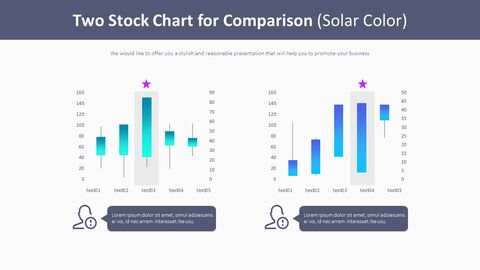 Two Stock Chart for Comparison (Solar Color)