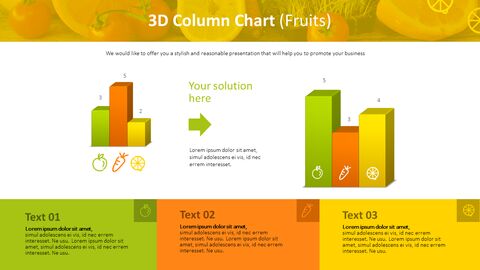 3D Column Chart (Fruits)