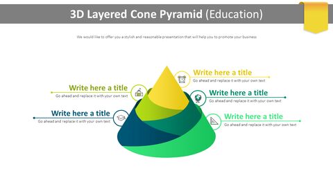 3D Layered Cone Pyramid Diagram (Education)