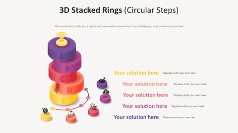 3D Stacked Rings Diagram (Circular Steps)