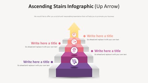 Ascending Stairs Infographic Diagram (Up Arrow)