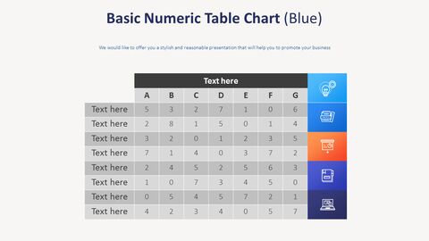 Basic Numeric Table Chart Diagram (Blue)