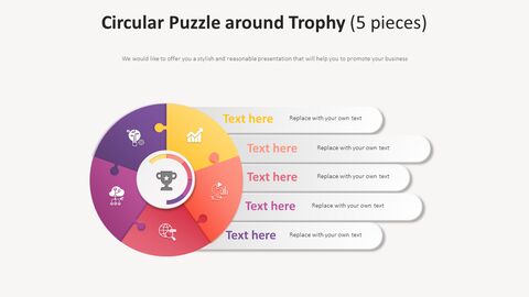 Circular Puzzle around Trophy Diagram (5 Pieces)