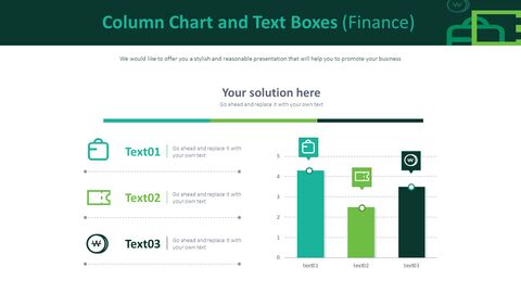 Column Chart and Text Boxes (Finance)