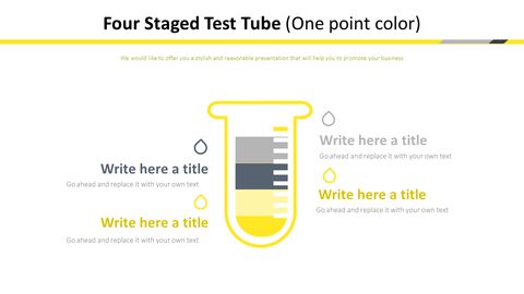 Four Staged Test Tube Diagram (One point color)|Infographics