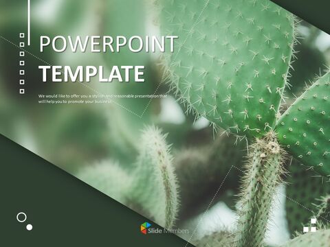 Green Cactus - Free Powerpoint Sample|Templates|Slides