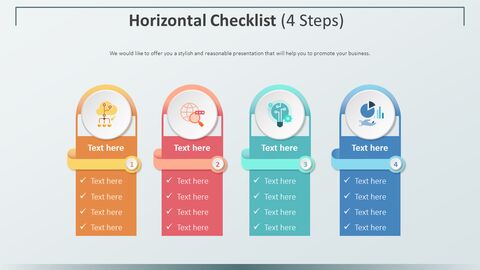 Horizontal Checklist Diagram (4 Steps)