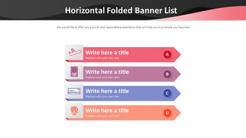 Horizontal Folded Banner List Diagram