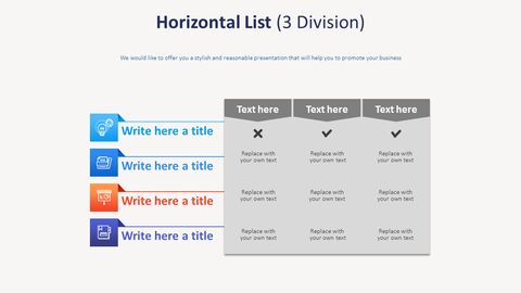 Horizontal List Diagram (3 Division)