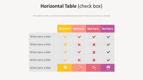 Horizontal List Diagram (Check box)