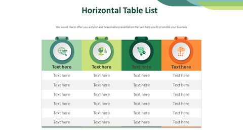 Horizontal Table List Diagram|Tables