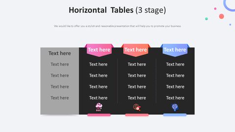Horizontal Tables Diagram (3 stage)