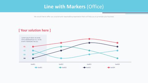 Línea con marcadores (oficina)|Gráfico