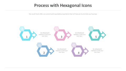 Process with Hexagonal Icons Diagram