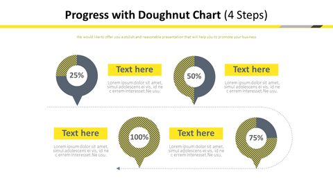 Progress with Doughnut Chart Diagram (4 Steps)