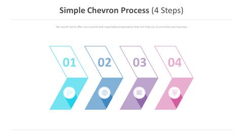 Simple Chevron Process Diagram (4 Steps)