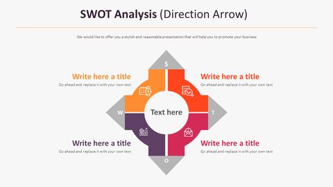 SWOT Analysis Diagram (Direction Arrow)