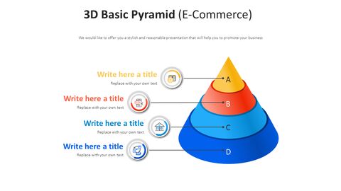 3D Basic Pyramid Diagram (E-Commerce)