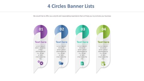 4 Circles Banner Lists Diagram