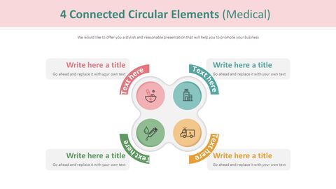 4 Connected Circular Elements Diagram (Medical)|Matrix