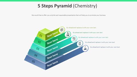 5 Steps Pyramid Diagram (Chemistry)