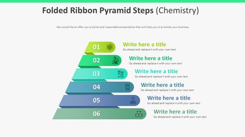 Folded Ribbon Pyramid Steps Diagram (Chemistry)