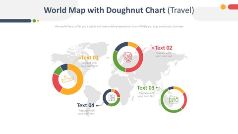 World Map with Doughnut Chart (Travel)