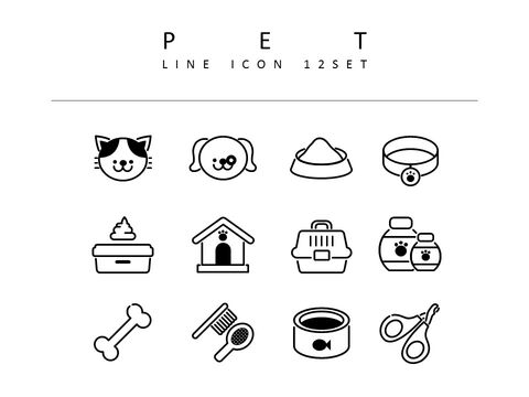Pet Icons Set Vector