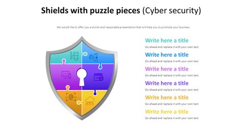 Shields with puzzle pieces Diagram (Cyber security)