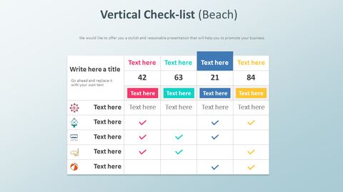 Vertical Check-list Diagram (Beach)|Tables