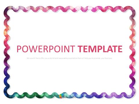 Free Google Slides Backgrounds - Rainbow Colored, Cloud-shaped Titles