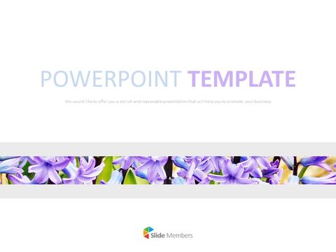 Free Google Slides themes - Blue and Purple Flowers