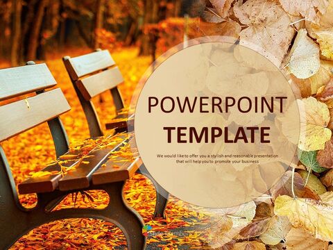 Fall Leaves and Benches - Free Google Slides Template Design