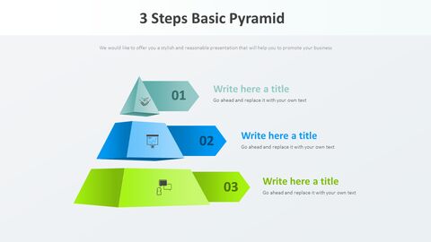 3 Steps Basic Pyramid Diagram