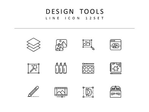 Design Tools Icons Set Vector|Diagram