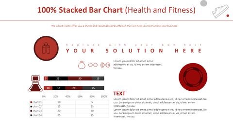 100% Stacked Bar Chart (Health and Fitness)
