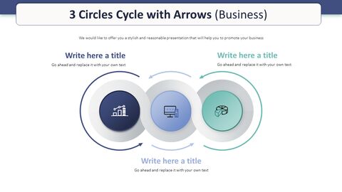 3 Circles Cycle with Arrows Diagram (Business)