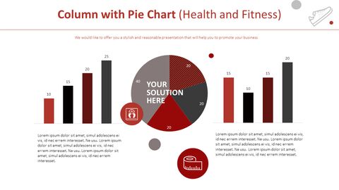 Column with Pie Chart (Health and Fitness)