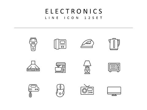 Electronics Flat Design Icons|Diagram